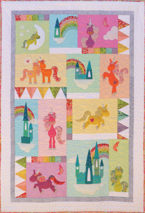 Unicornia - Quilt Pattern unicorn applique pattern │ Patchwork Garden